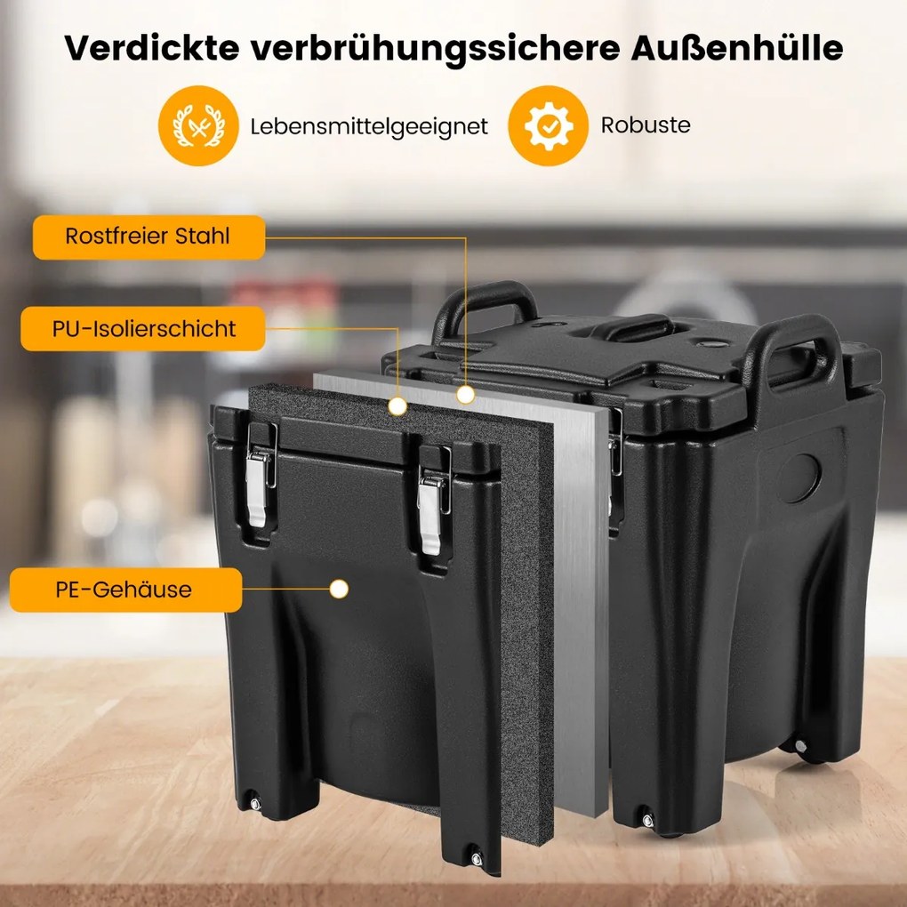 Costway 30 L Cool Box Izolovaný box s kolečky s brzdami Stohovatelný termobox