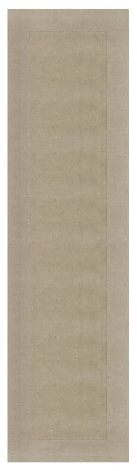 Béžový vlněný běhoun 60x230 cm – Flair Rugs