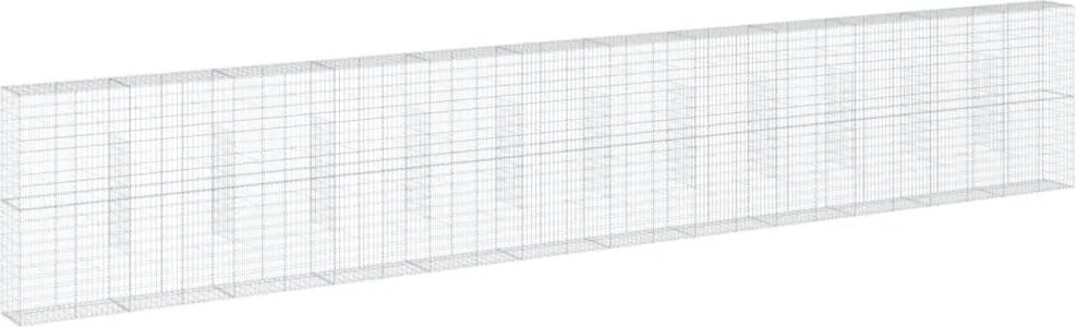 Gabionový koš s víkem 1 200 x 50 x 200 cm pozinkované železo 3295177