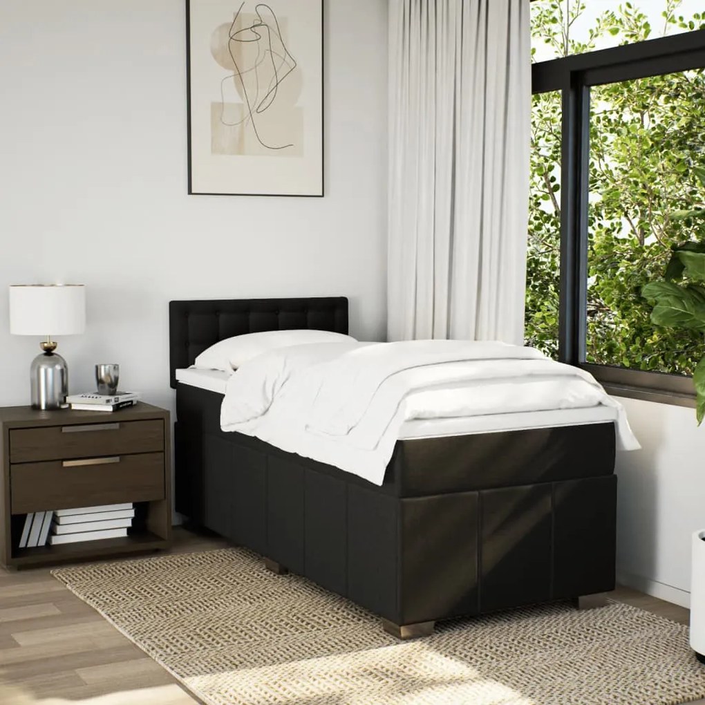 Box spring postel s matrací černá 80 x 200 cm textil 3289211