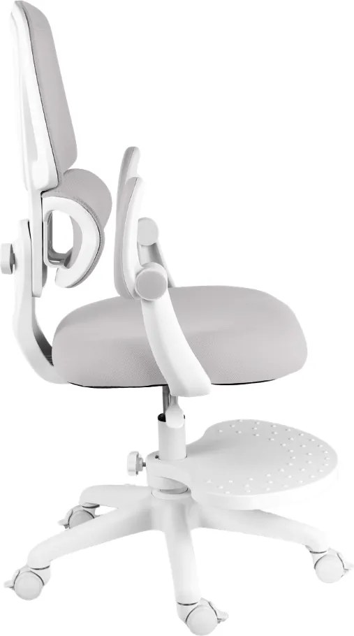 Dětská otočná židle Neoseat JUNI 023 — látka, pratelný potah, šedá