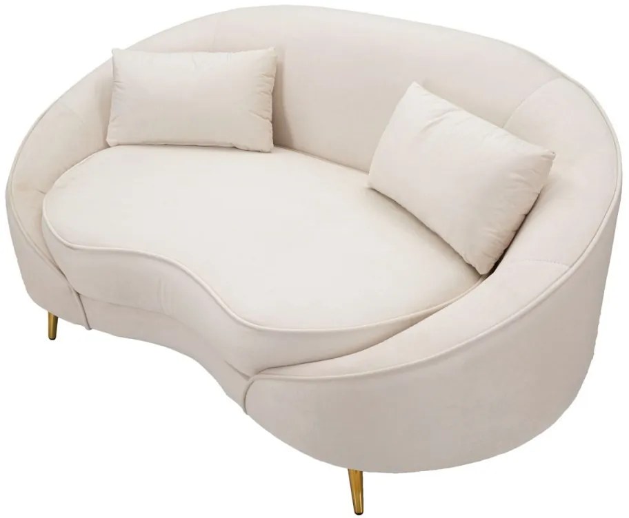 Designová pohovka Yasmeen 148 cm krémová / zlatá