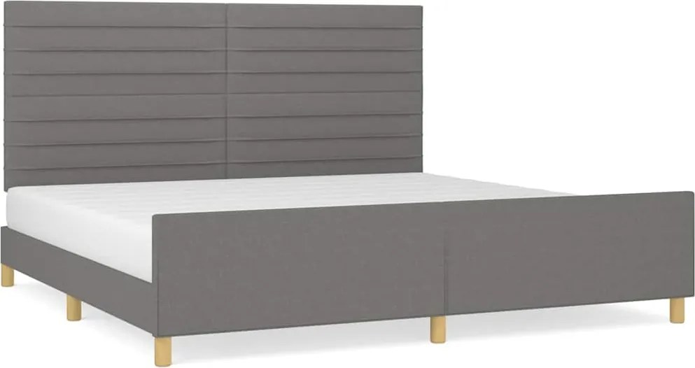 Rám postele bez matrace tmavě šedý 200 x 200 cm textil 3125163