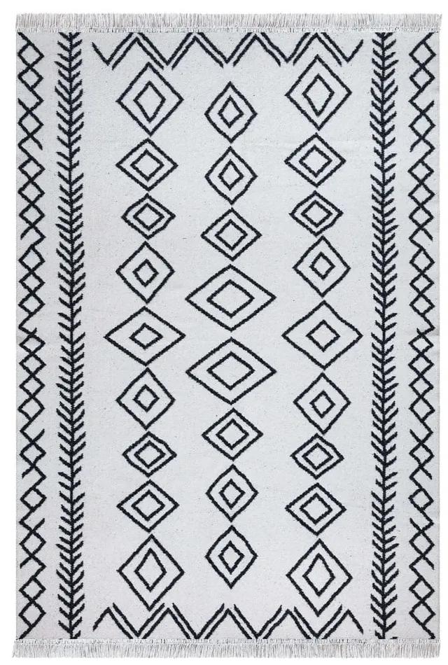 Bílo-černý bavlněný koberec Oyo home Duo, 60 x 100 cm