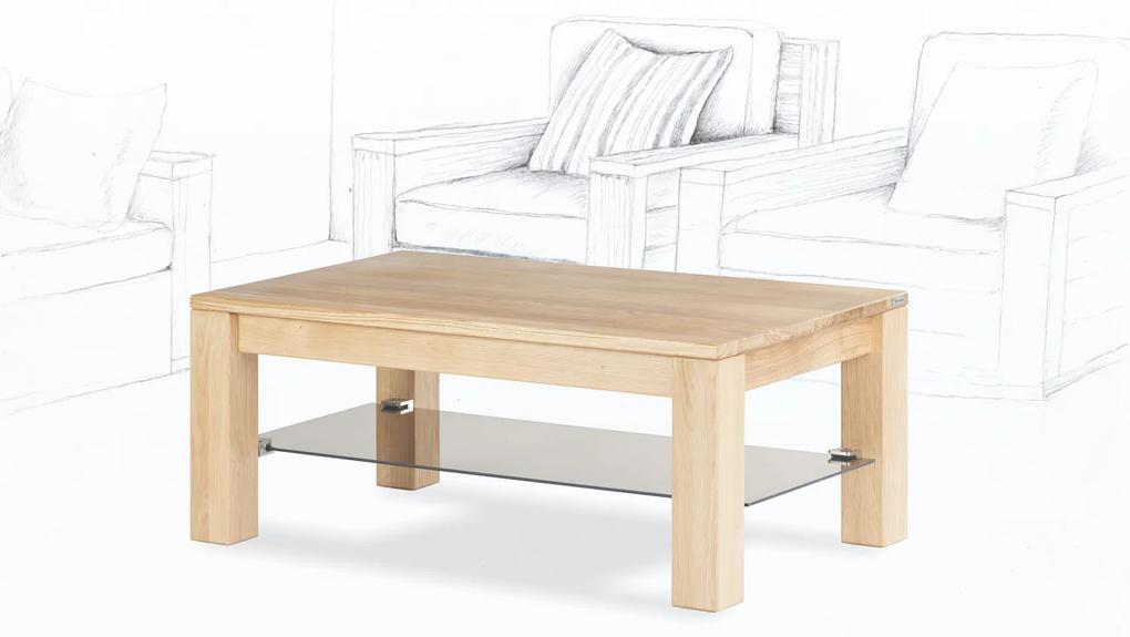 Wooded Konferenční stolek Vancouver z masivu DUB 110x65x45cm Odstín dřeva: Havana 3541 (+590 Kč)
