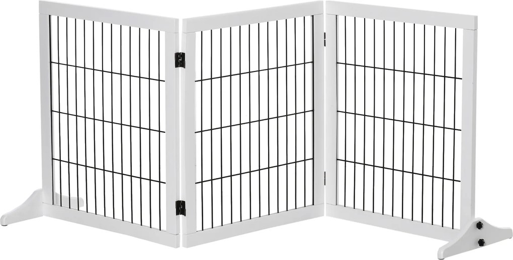 PawHut zábrana pro psy ochranný plot schodišťová brána 185 x 36 x 71 cm z borovicového dřeva v bílé barvě, ideální pro ochranu dveří a bezpečnost psů…