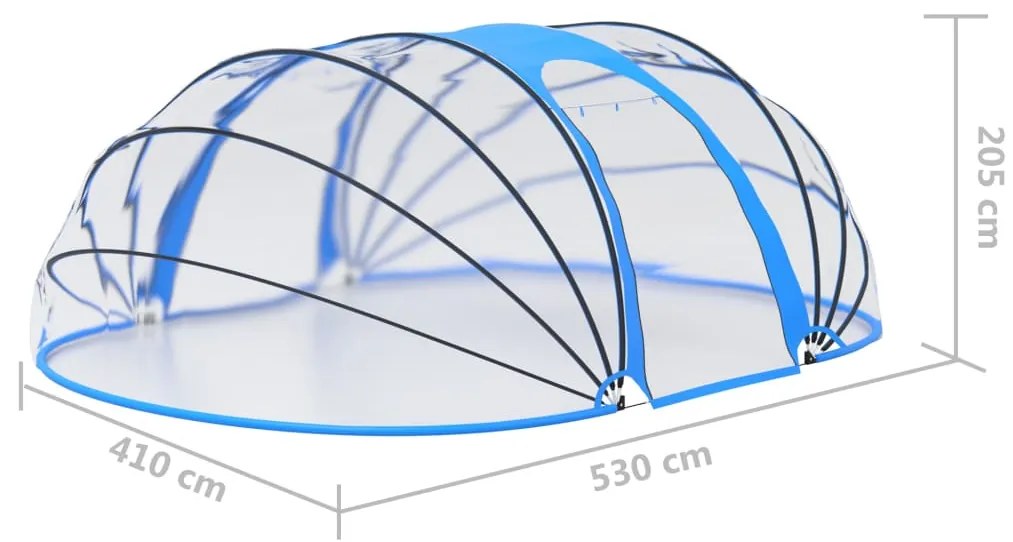vidaXL Marketos Kopule na bazén oválná 530 x 410 x 210 cm