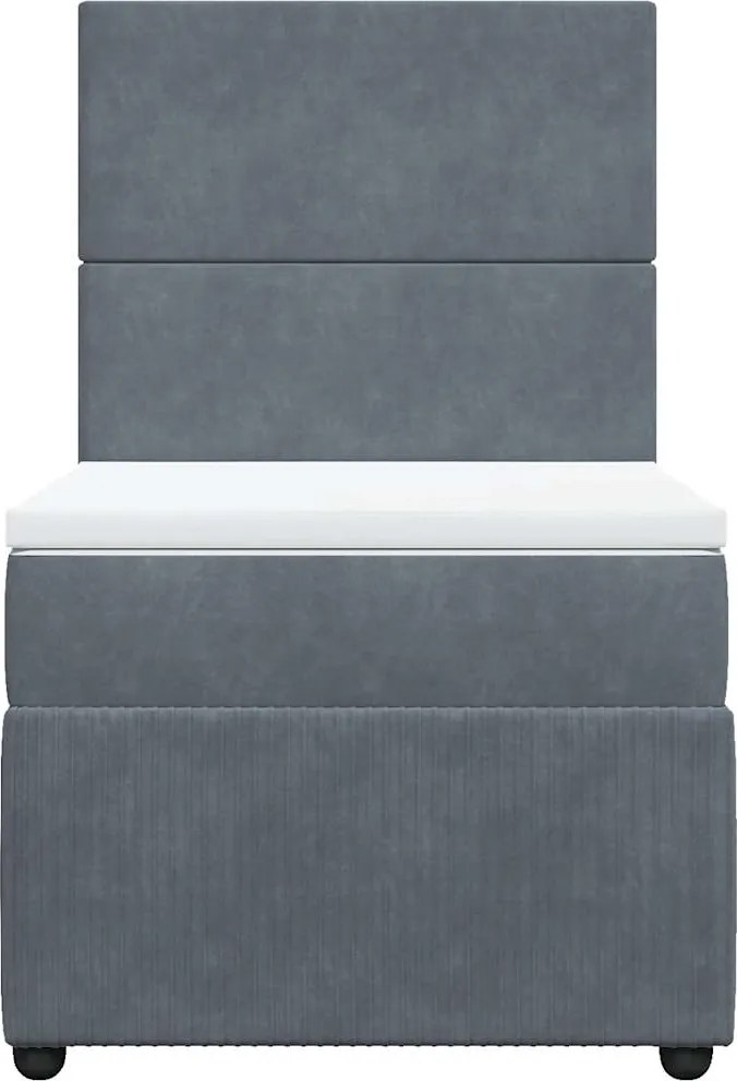 Box spring postel s matrací tmavě šedá 90x190 cm samet 3294509