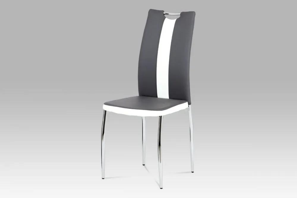 Jídelní židle AC-2202 GREY šedá / bílá Autronic