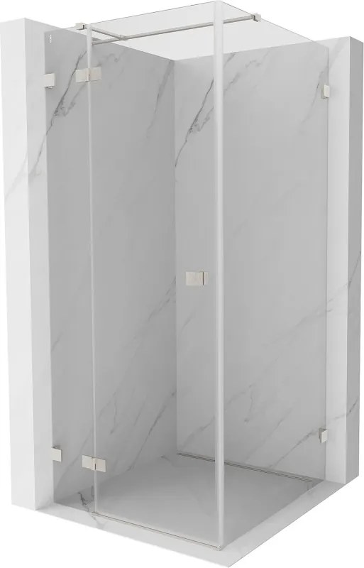Mexen Lunar T, sklápěcí sprchový kout levý 110 x 110 cm, 8mm čiré sklo, ocelový profil, 834T-110-110-97-00-L