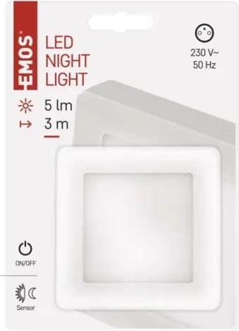 LED noční světlo EMOS P3316 s fotosenzorem do zásuvky