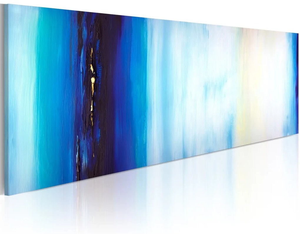 Ručně malovaný obraz - Modrá kapalina - 100x40