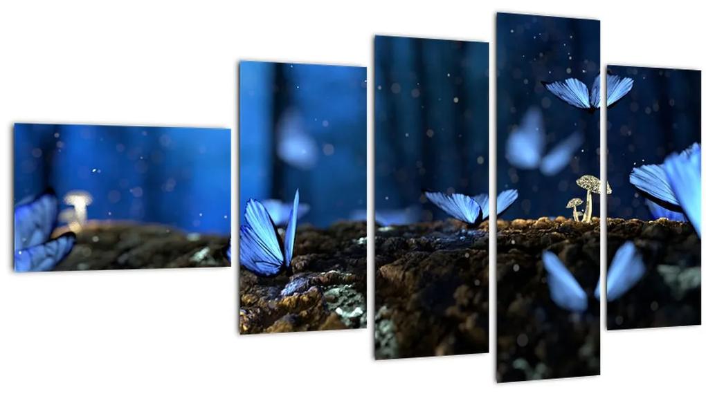 Obraz modrých motýlů (110x60 cm), 40 dalších rozměrů