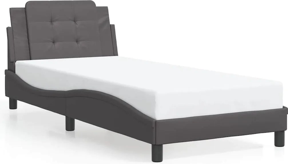 Rám postele bez matrace Zadar šedý 100x200 cm umělá kůže 3208166