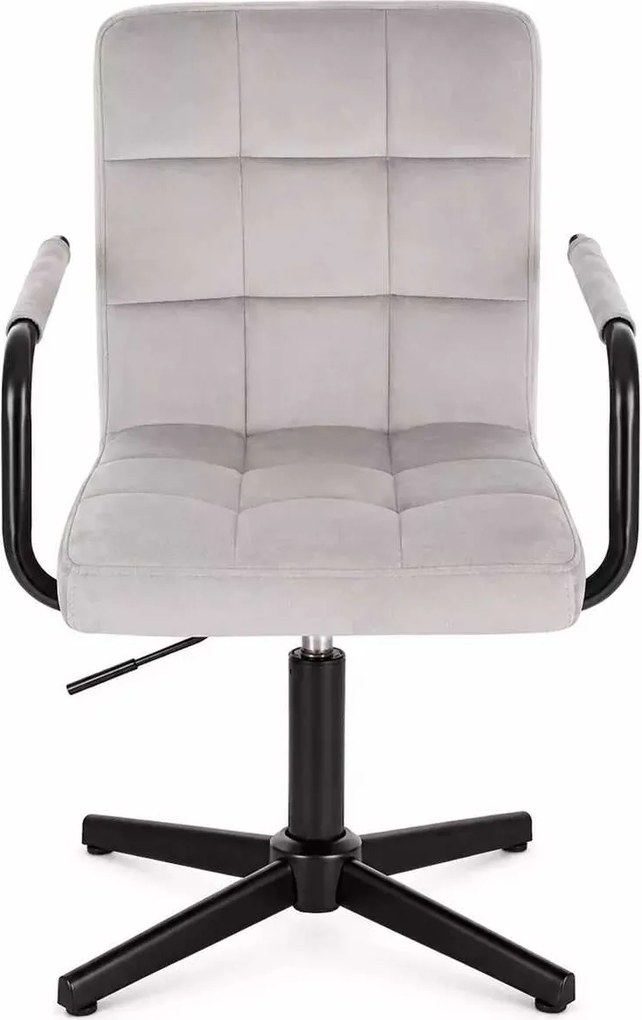 LuxuryForm DESIGN Otočná židle VERONA BLACK VELUR na černém kříži - světle šedá