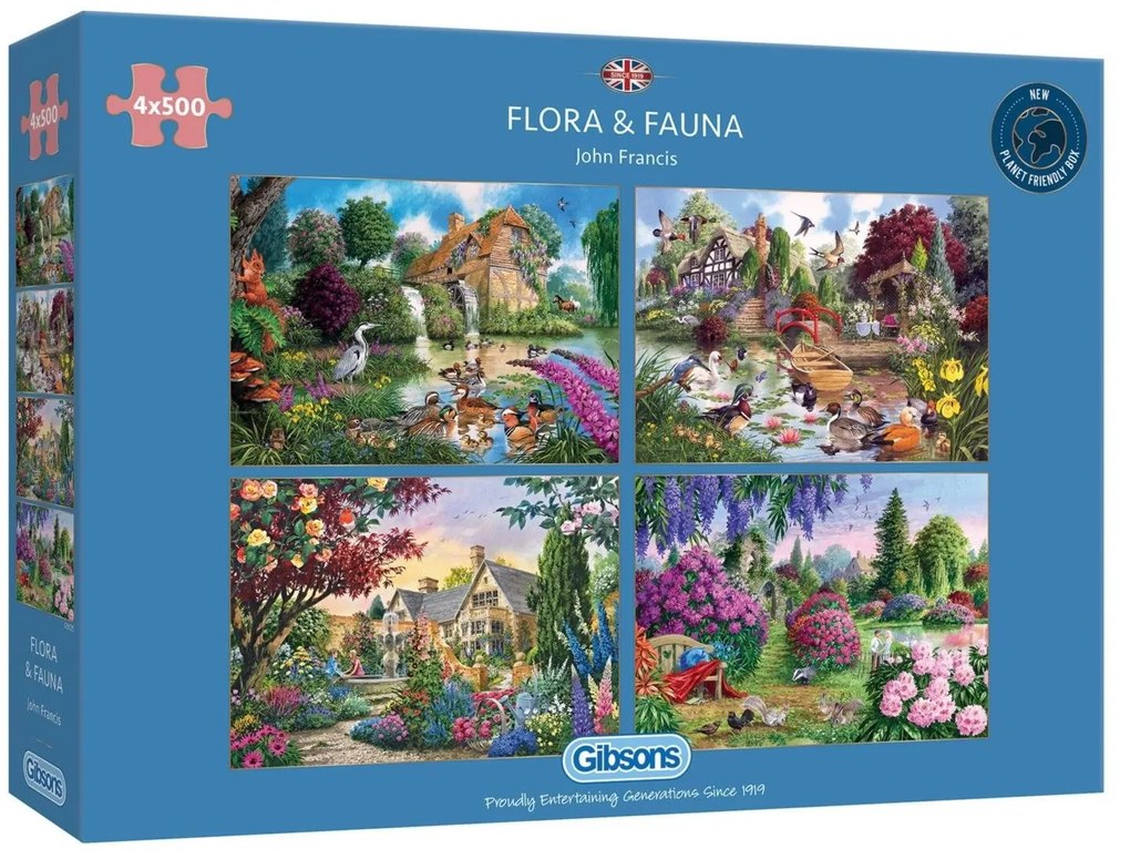 Puzzle gibsons puzzle flora & fauna 4x500 dílků