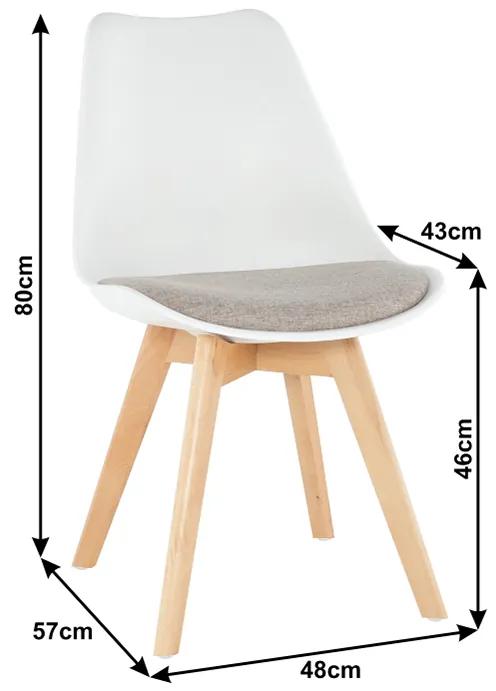 Jídelní židle Ambany (bílá + béžová). 744572