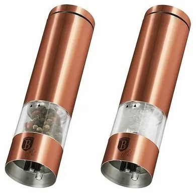 BERLINGERHAUS Mlýnek na pepř a sůl elektrický sada 2 ks Rosegold Metallic Line BH-1905