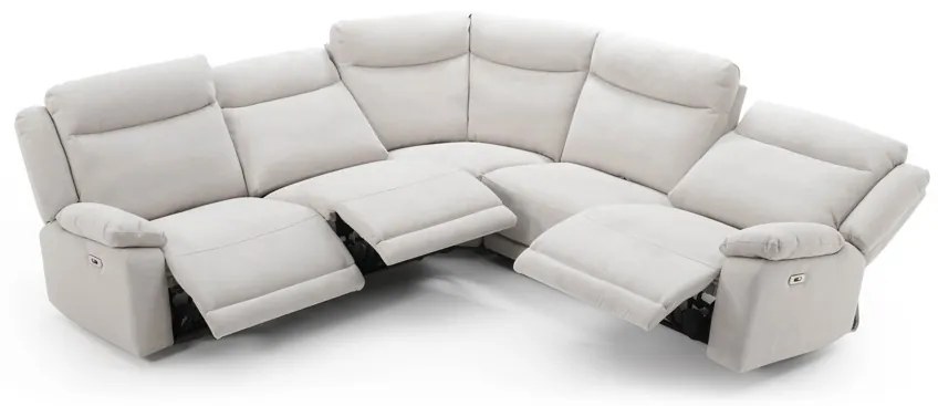 Pregio Italia sofa&relax Velká sedací souprava Comfort Provedení: 2 místná + lehátko, Vzorník látek: tekno fibra 03 milk