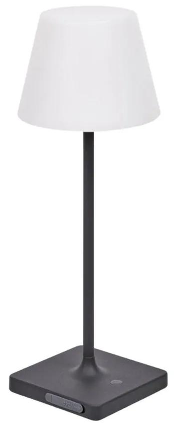 OnaDnes -20% Černobílá plastová zahradní stolní LED lampa Kave Home Aluney
