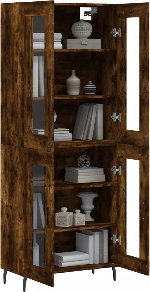 Skříň highboard kouřový dub 69,5 x 34 x 180 cm kompozitní dřevo 3198294