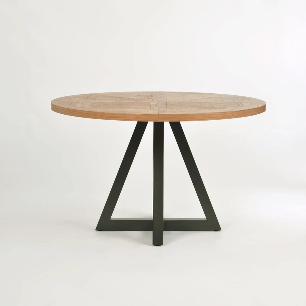 Jídelní stůl Indus 125 cm z masivu dub přírodní/grafit