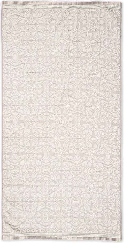 Pip Studio ručníky z bavlněného froté Tile de Pip, khaki (Luxusní ručníky z bavlněného froté v designu Tile de Pip barvě khaki)