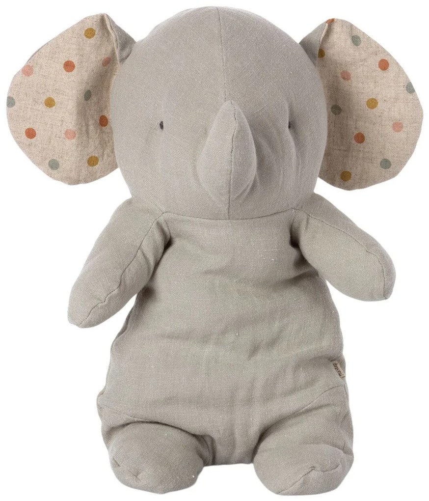 Maileg Látkový slon Elephant Medium Grey, šedá barva, textil