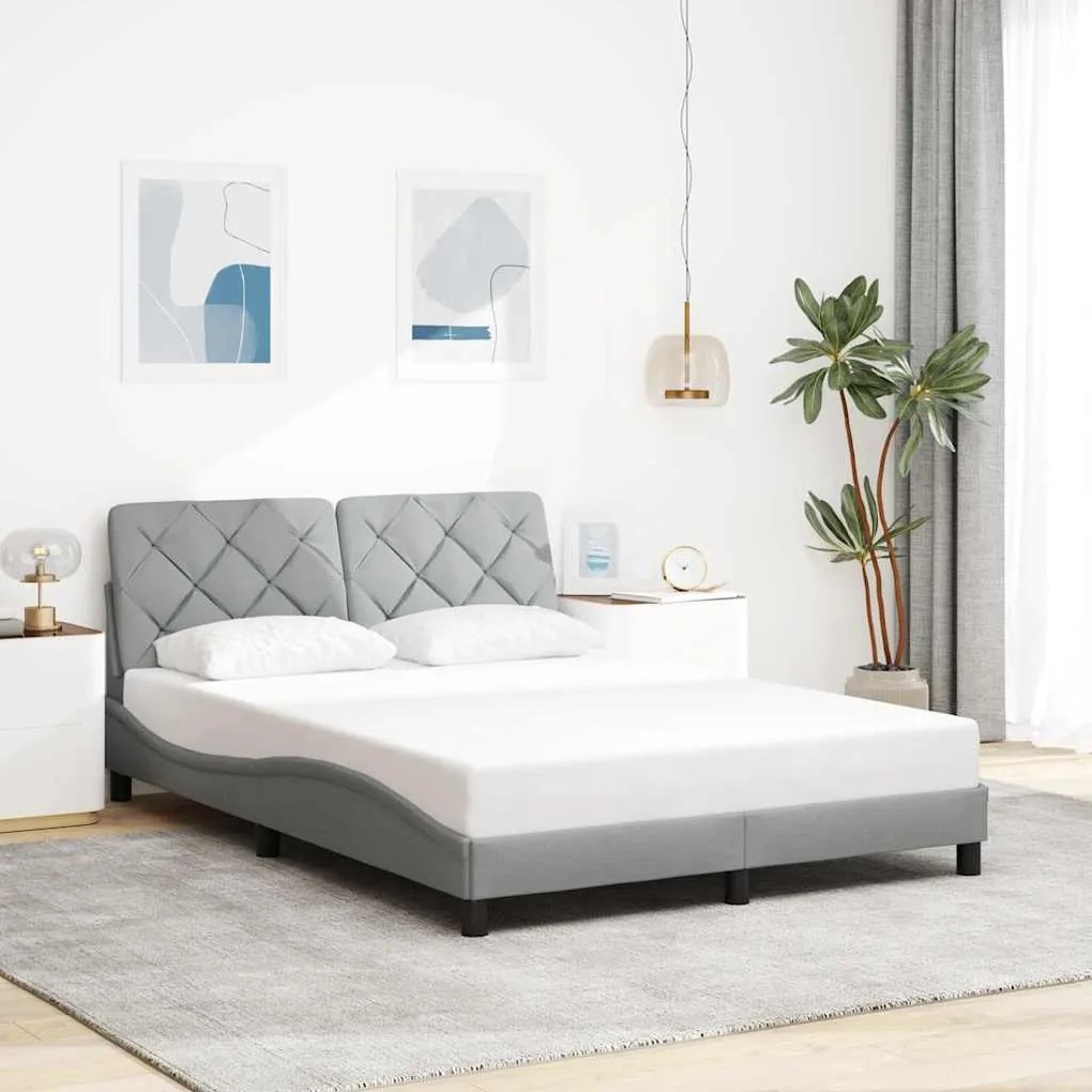 Rám postele bez matrace světle šedá 120 x 200 cm textil 3310587