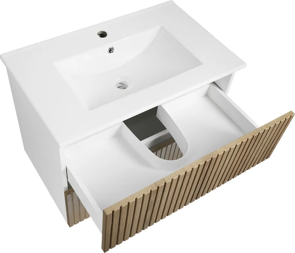 Aqualine Aqualine, PANEDA STRIP umyvadlová skříňka 74,5x55x45,2cm, dub emporio, PN375