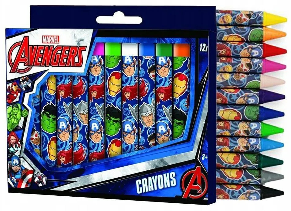 DT Voskové pastelky- Avengers, 10 cm 12ks