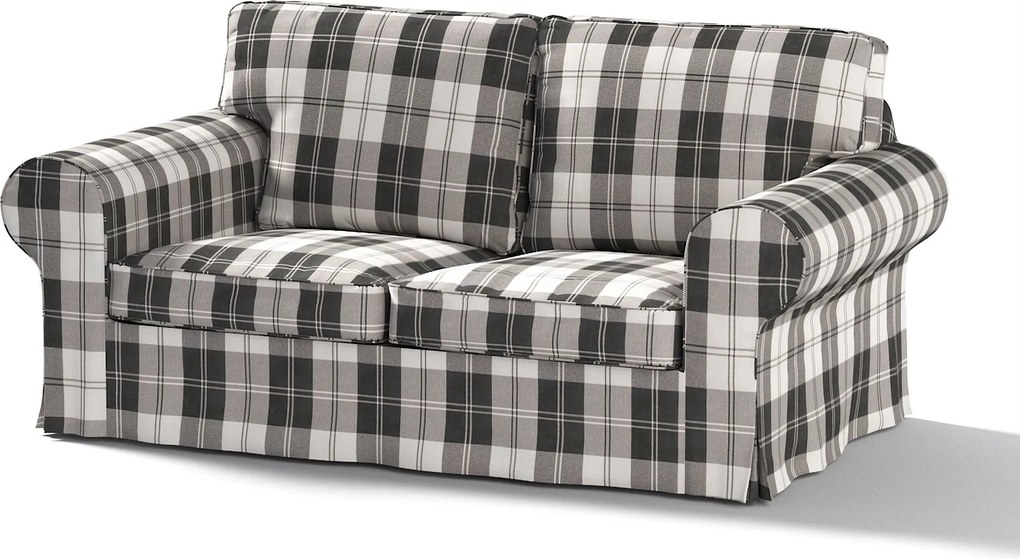 Potah na pohovku IKEA Ektorp 2-místná, rozkládací, STARÝ MODEL barva černá látka pletený vzor, vzorované