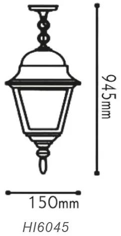 ACA Lighting Venkovní závěsná lucerna HI6045V max. 60W/E27/IP45, Green-black