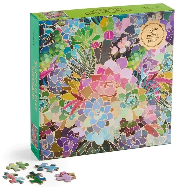 Galison Puzzle Mozaika ze sukulentů 500 dílků