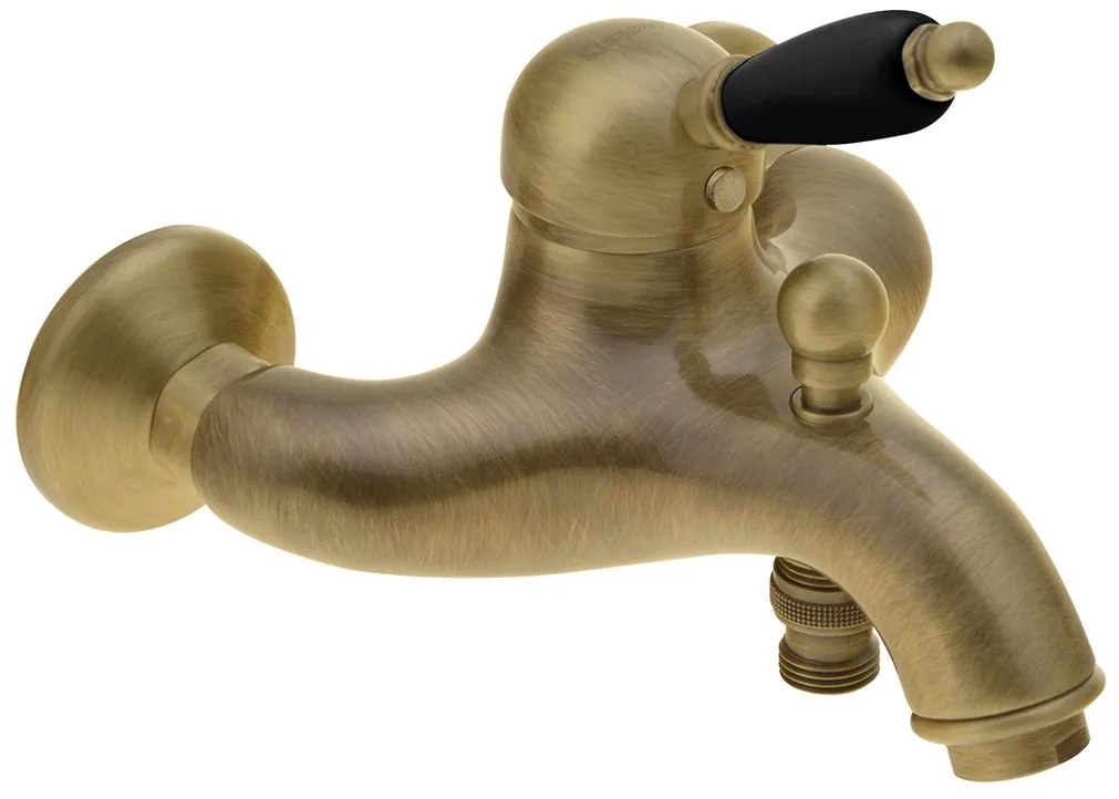 Sapho, KIRKÉ BLACK nástěnná vanová baterie, černá páčka, bronz, KI10NB