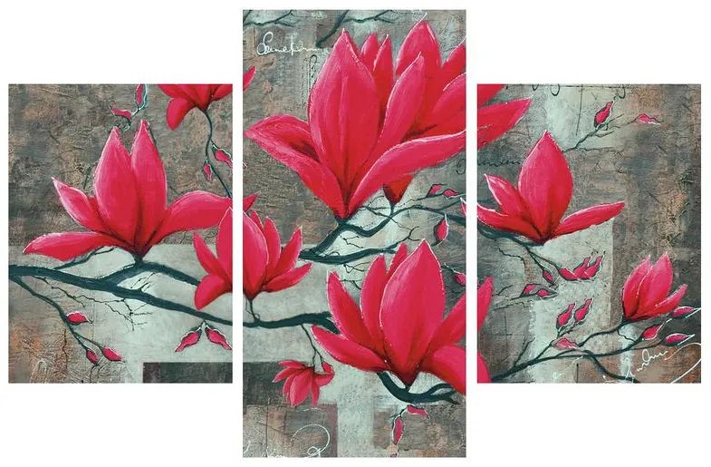 Obraz červených květů (90x60 cm)