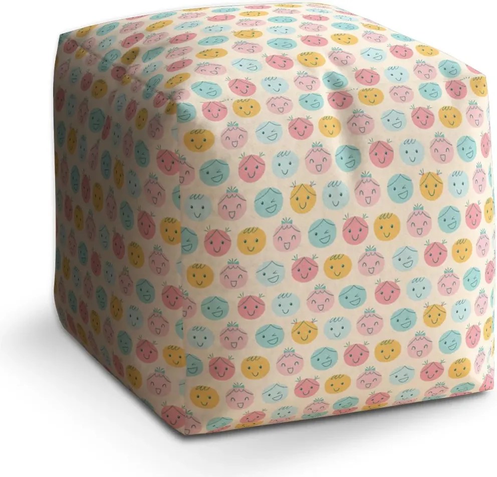 Sablio Taburet Cube Smajlíci - 50x50x50 cm