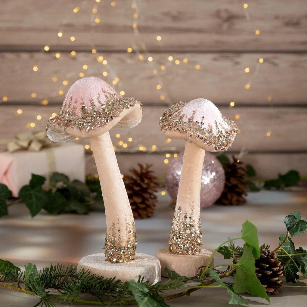 DEKORAČNÍ FIGURKA MUSHROOM SADA 2KS 12X24 CM VÍCEBAREVNÁ