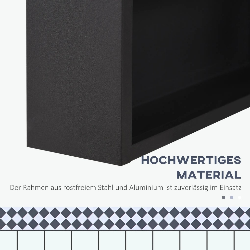 kleankin zrcadlová skříňka Moderní nástěnná skříňka se zrcadlem 3 vrstvy černá 40x15x60 cm pro koupelnu a úsporu místa