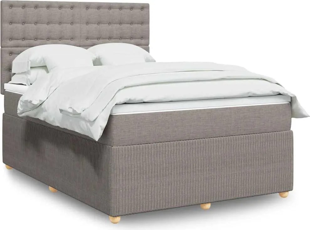 Box spring postel s matrací taupe 140x200 cm textil 3294397