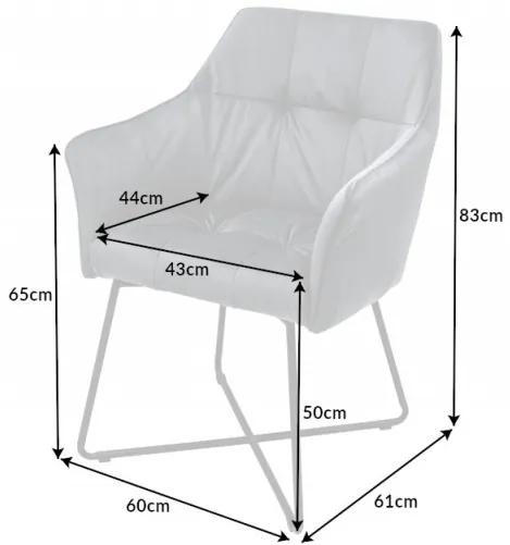 Chair Loft sametově stříbrně šedá s područkou/ 42472