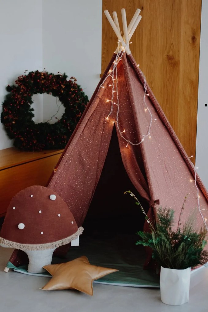 Vigvam design Teepee Vesper Brown &amp; Gold - pětiúhelníkové bez podlážky