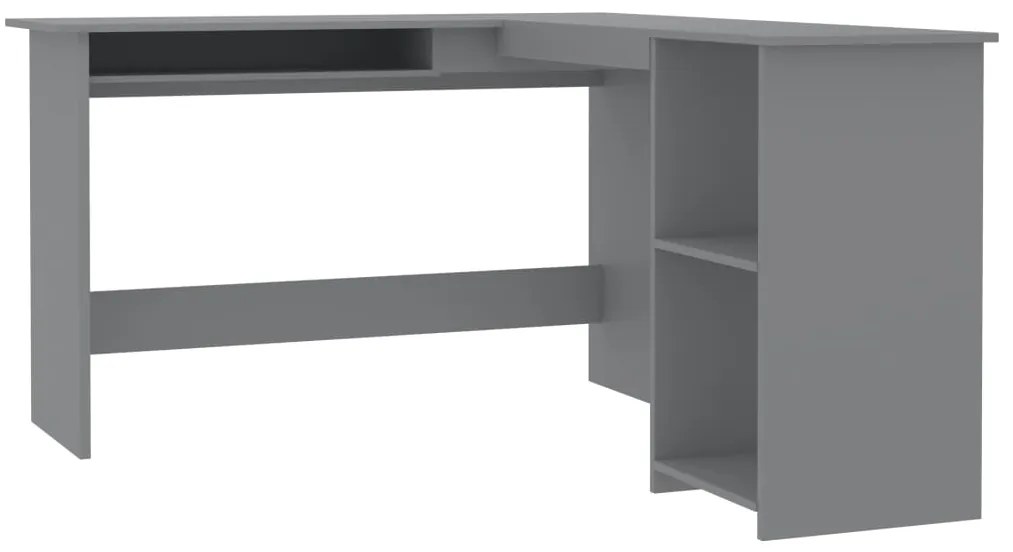 Rohový psací stůl Farall - dřevotříska - šedý | 120x140x75 cm