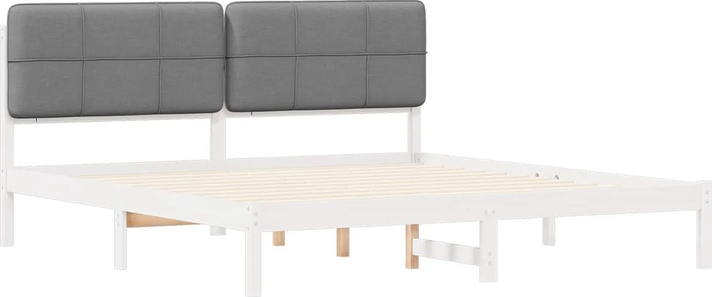 Rám postele s čalouněným čelem s čelo Světle šedá 200 x 200 cm 3405567