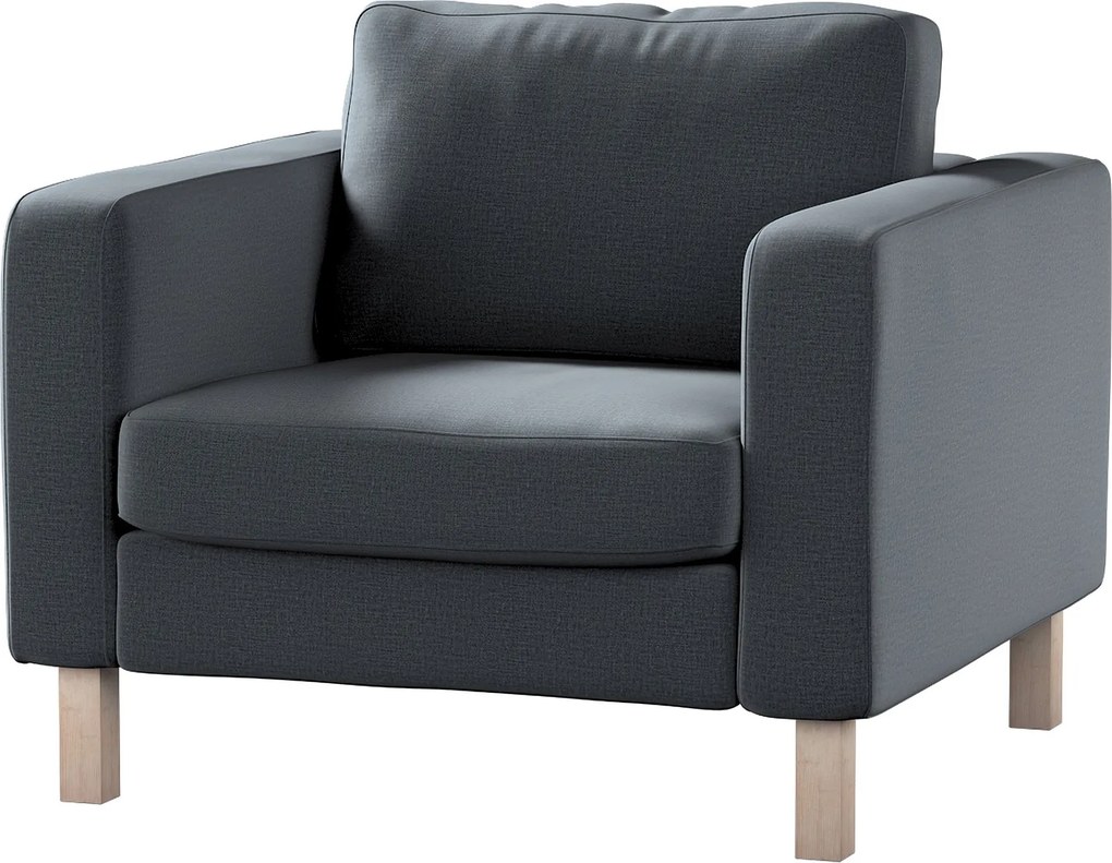 Potah na křeslo IKEA Karlstad, krátký barva šedá látka sametová