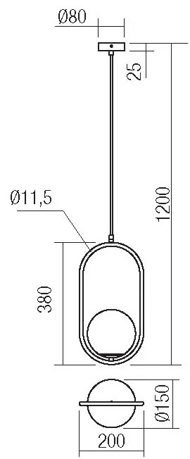 Smarter Závěsné svítidlo NIVA solo, opálové sklo, ø15cm, 1xE14
