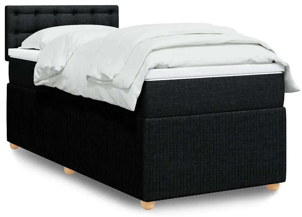 Box spring postel s matrací černá 100 x 200 cm textil 3287383
