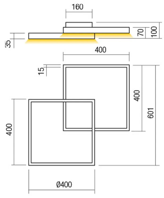 Redo 01-2858 nástěnné LED svítidlo Febe pískově bílé, 62W, 4000K, ø40cm