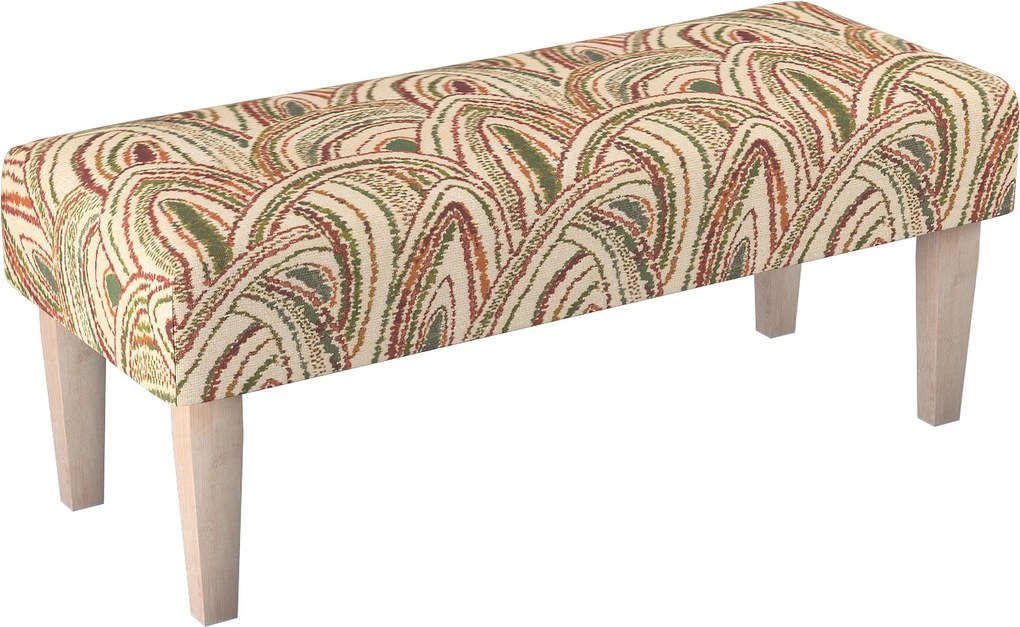 Dlouhá lavička 100x40cm barva vícebarevná látka pletený vzor, vzorované