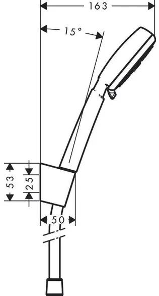 Hansgrohe Crometta 100 - Ruční sprcha Vario/Porter´S, sada 1,25 m, bílá/chrom 26666400